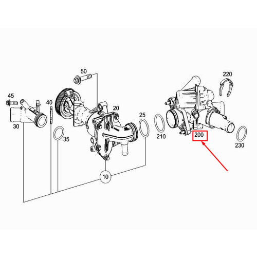 MERCEDES-BENZ A W177 Engine Thermostat Housing A2602000900 NEW GENUINE ...