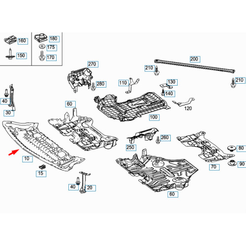 MERCEDES-BENZ E-CLASS W212 Engine Undertray Cover A2125205423 New ...