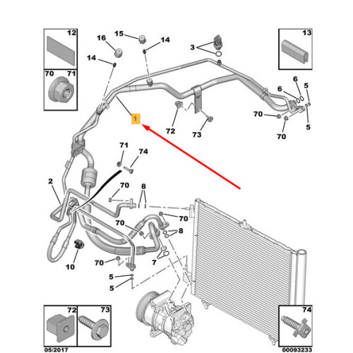 PEUGEOT 208 MK1 A9 Refrigerant Pipe 9831754280 NEW GENUINE on OnBuy