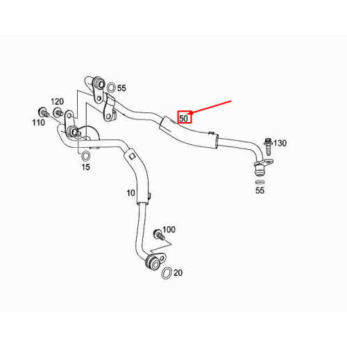 MERCEDES-BENZ CLS C257 Turbocharger Return Line A2562030600 NEW GENUINE ...