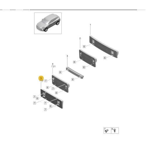 PORSCHE MACAN 95B.2 Front Bumper Number Holder 95B807287AA1E0 NEW ...