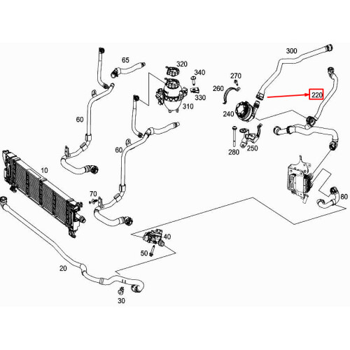 MERCEDES-BENZ GLC X253 Engine Coolant Hose A2135010882 NEW GENUINE on OnBuy