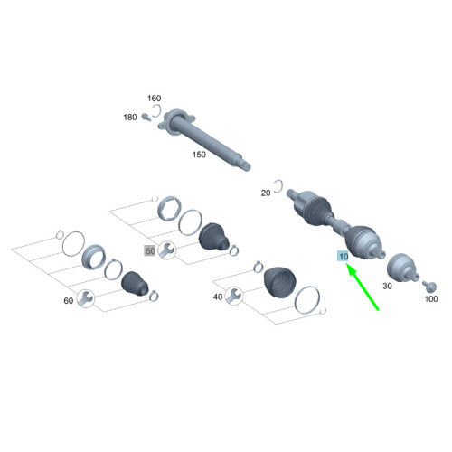 MERCEDES-BENZ GLB X247 Front Left Side Shaft A1183306100 NEW GENUINE on ...