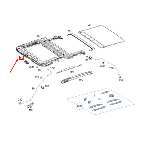 MERCEDES-BENZ GLE W167 Sliding Sunroof Control Unit A1679001804 NEW ...