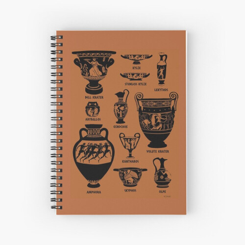 Spiral Notebook Ancient Greek Pottery Silhouette A5 120 Pages on OnBuy