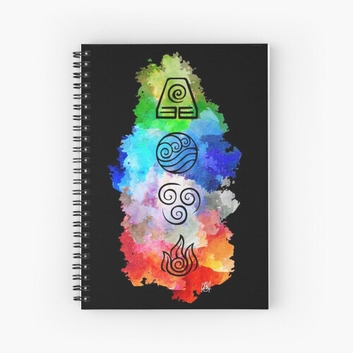 Spiral Notebook Avatar the Last Airbender - The Four Elements A5 120 ...