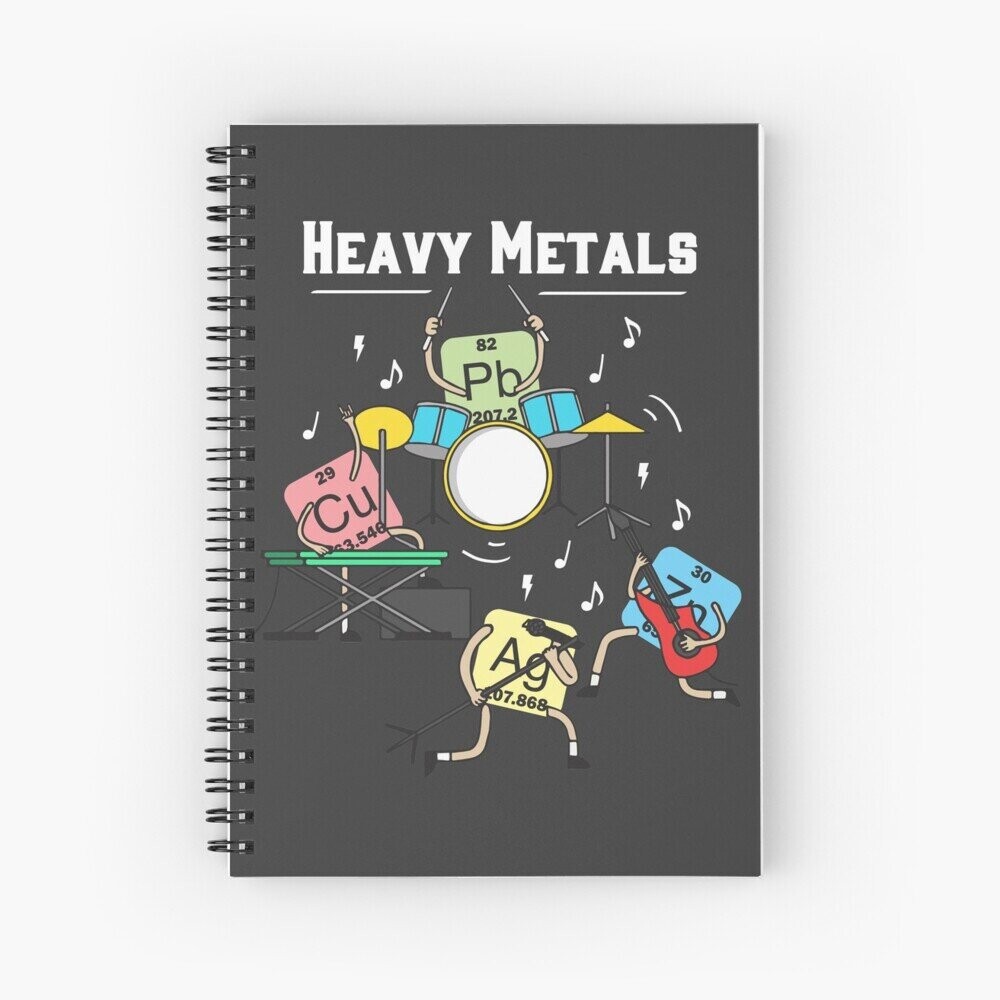 Spiral Notebook Heavy Metals Rock Chemistry Physics Periodic Table of ...