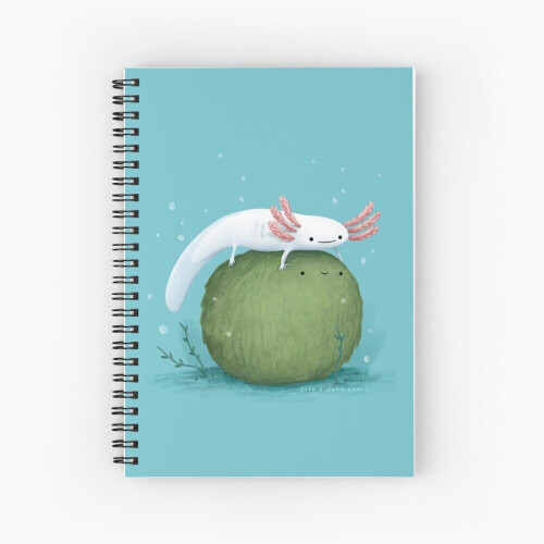 Spiral Notebook Axolotl on a Mossball A5 120 Pages on OnBuy