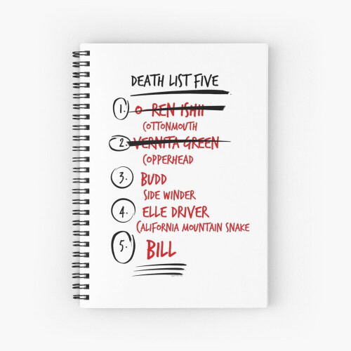 Spiral Notebook Kill Bill -- The Brides Death List 5 A5 120 Pages on OnBuy