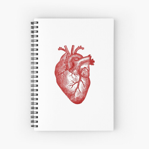 Spiral Notebook Vintage Heart Anatomy A5 120 Pages on OnBuy
