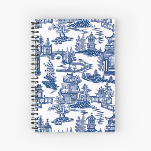 Spiral Notebook Blue Willow Ancient Ming China - Blue And White ...