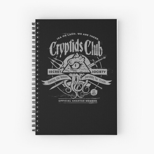 Spiral Notebook Cryptids Club (Dark Version) A5 120 Pages on OnBuy