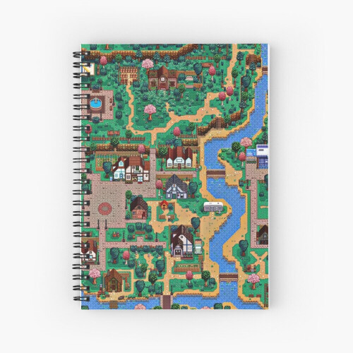 Spiral Notebook Stardew valley town map A5 120 Pages on OnBuy