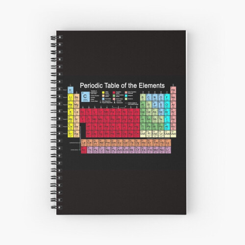 Spiral Notebook Periodic table of the Elements updated A5 120 Pages on ...