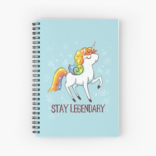 Spiral Notebook Stay Legendary - Unicorn Art A5 120 Pages on OnBuy