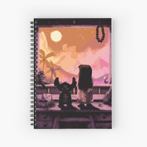 Spiral Notebook Lilo and Stitch - Sunset Artwork A5 120 Pages on OnBuy