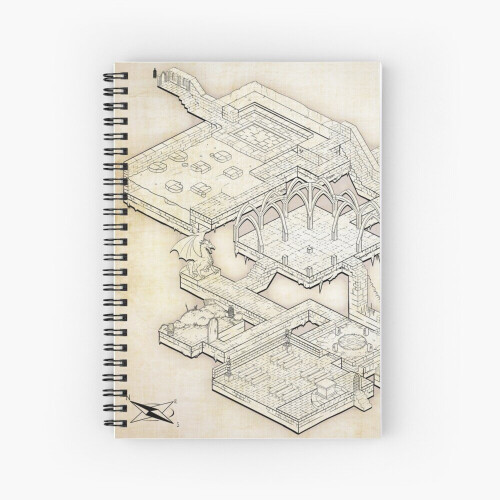 Spiral Notebook Isometric Dungeon Map A5 120 Pages on OnBuy