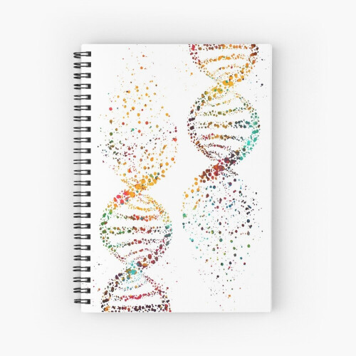 Spiral Notebook DNA, Watercolor Art,Dna double helix genetic A5 120 ...