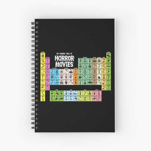 Spiral Notebook Periodic Table of Horror Movies A5 120 Pages on OnBuy