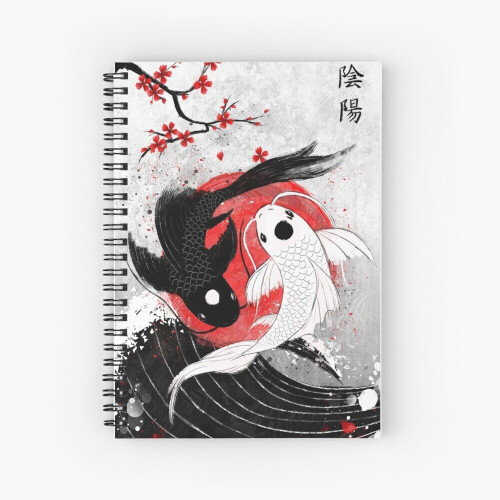 Spiral Notebook Koi fish - Yin Yang A5 120 Pages on OnBuy