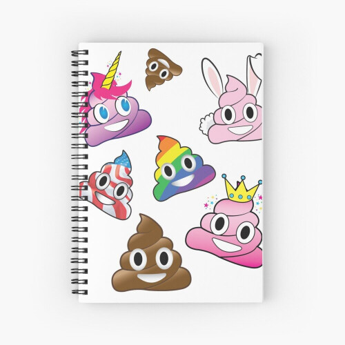 Spiral Notebook Silly Whacky Fun Poop Emoji Land Collection A5 120 ...