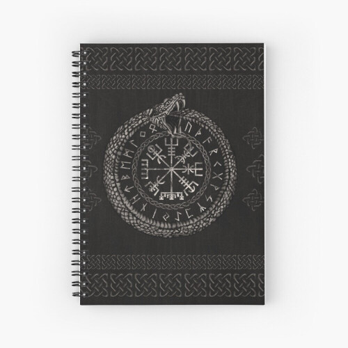 Spiral Notebook Vegvisir with Ouroboros and runes A5 120 Pages on OnBuy