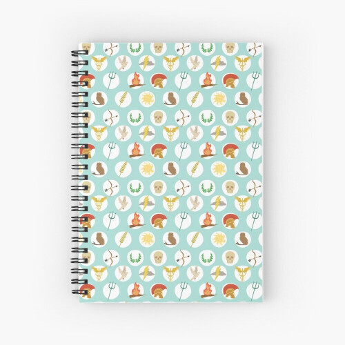 Spiral Notebook Greek Gods Mythology Repeat Pattern - Percy Jackson ...