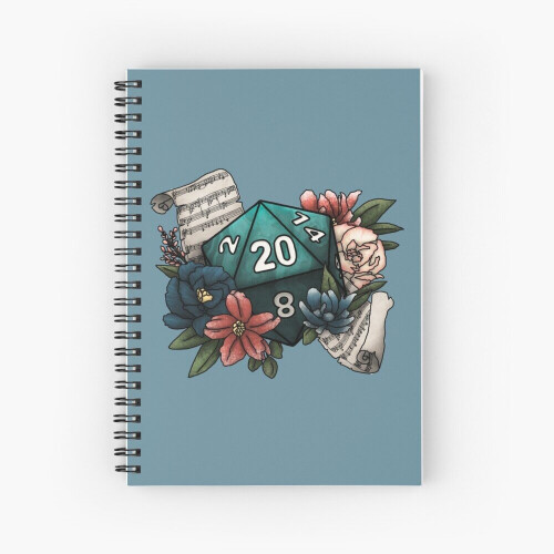 Spiral Notebook Bard Class D20 - Tabletop Gaming Dice A5 120 Pages on OnBuy