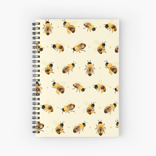 Spiral Notebook Honey bees A5 120 Pages on OnBuy