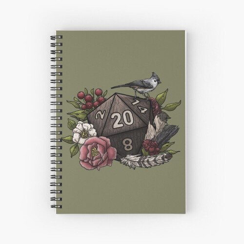 Spiral Notebook Druid Class D20 - Tabletop Gaming Dice A5 120 Pages on ...