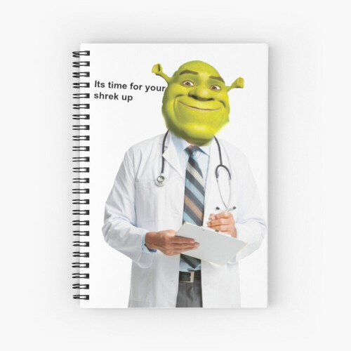 Spiral Notebook Shrek Check up meme A5 120 Pages on OnBuy