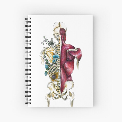 Spiral Notebook Human Skeleton Flora Fauna - Skeletal Flower Anatomy ...