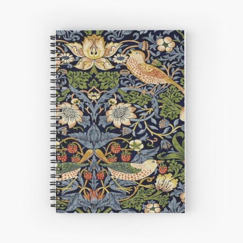 Spiral Notebook William Morris strawberry thief design A5 120 Pages on ...