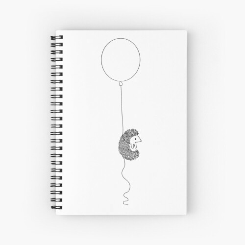 Spiral Notebook Hedgehog and Balloon A5 120 Pages on OnBuy