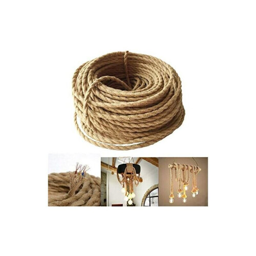 LED Lighting 10m Electrical Wire Rope,2 Core Linen Vintage Rope ...