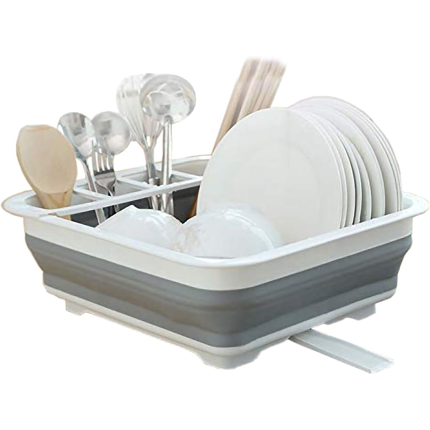 Foldable Dish Drying Rack and Dish Rack Set Portable Dish Drainer ...