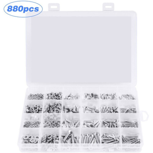 880Pcs 304 Stainless Steel Countersink Hex Head Combination Bolt M2 M3 ...