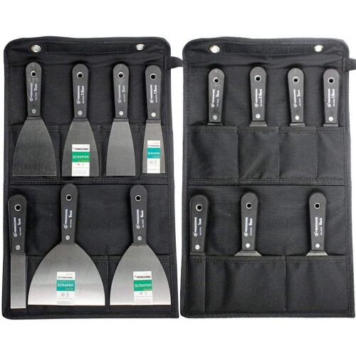 Spatula Set Putty Knife Set of 7 scraper and putty knife set, non-slip plastic handle with a ...