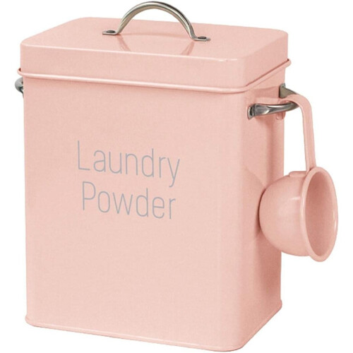 Laundry Powder Box with Spoon, 4L Laundry Powder Bucket, Metal Laundry ...