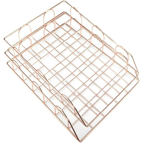 Pcs Metal Stackable Letter Tray, Desk Organizer Mail Tray for Filing ...