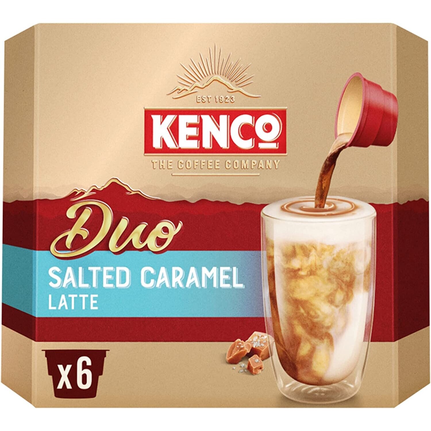 Kenco Duo Salted Caramel Latte Instant Coffee 6x17.3g (Pack of 4, Total ...