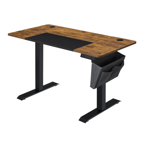 Industrial Computer Desk Large Adjustable Electric Workstation Rustic ...