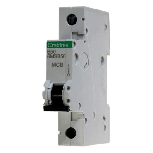 Crabtree 6MSB50 Miniature Circuit Breaker (MCB) Type B Loadstar Domestic SP 50A on OnBuy