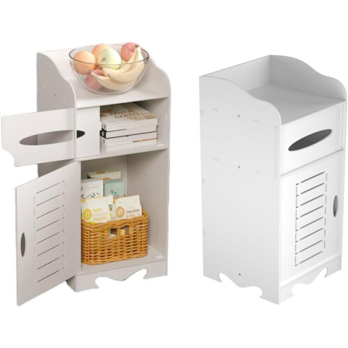 Waterproof Bathroom Storage Cabinet, Small Storage Cabinet Unit,White ...