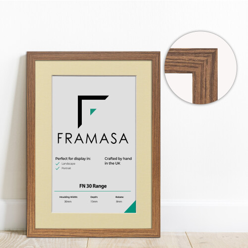 (Dark Oak Frame Ivory Mount, 30x16 Pic (34x20 Frame)) Dark Oak Photo ...