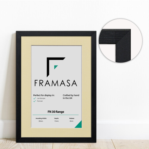 (Black Frame Ivory Mount, 18x12 Pic (22x16 Frame)) Picture Frames Photo ...