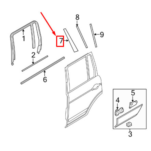 LR RANGE ROVER L322 Rear Right Door Front Applique DDE000121PMD NEW ...