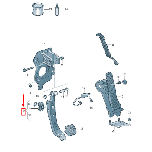 AUDI A3 Sportback 8P Brake Pedal RHD 1K2721142M NEW GENUINE on OnBuy