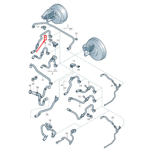 VW EOS 1F Vacuum Pipe With Non-Return Valve 1K0612041HQ NEW GENUINE on ...