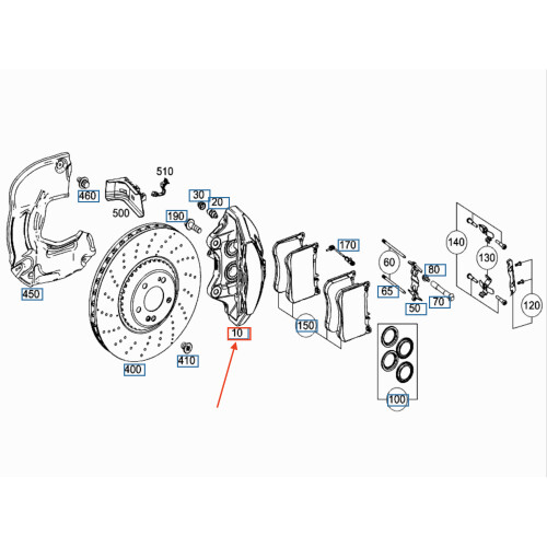 MERCEDES-BENZ S C217 Front Left Brake Disc Caliper A2224214598 NEW ...